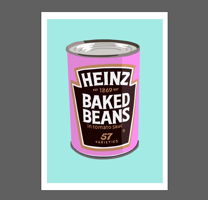 Baked Beans Pop Art - Pink on Blue – Sophie Scott Designs